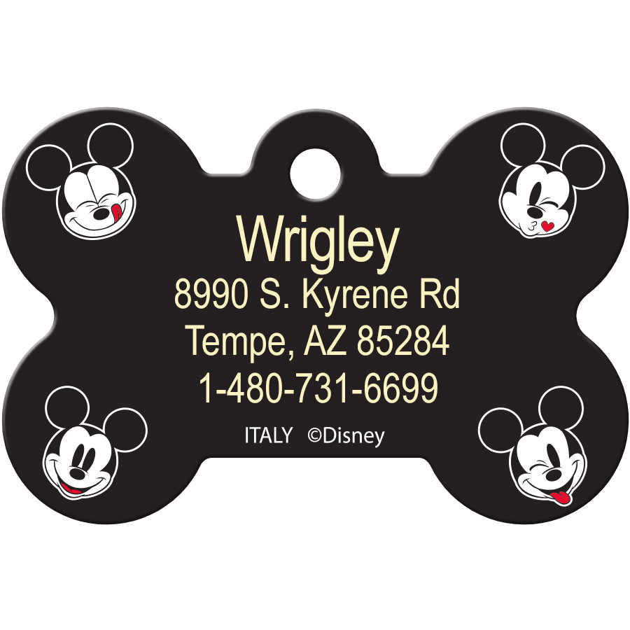 Mickey Mouse Print Medium Bone Disney Pet ID Tag – Quick-Tag