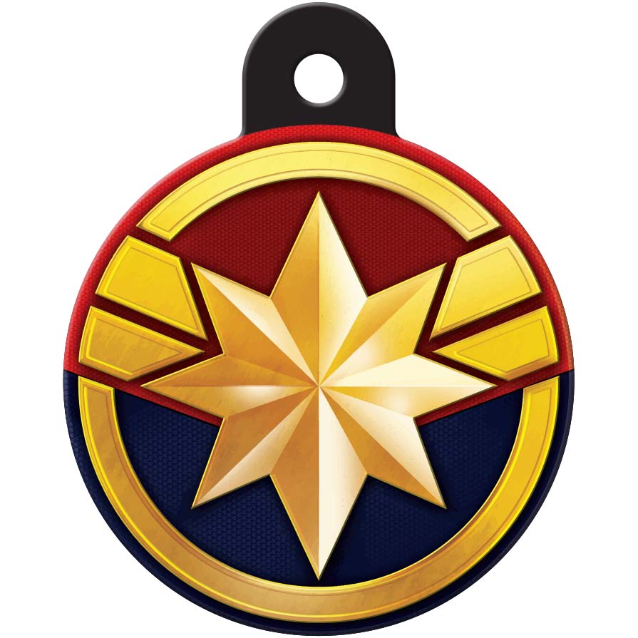MARVEL Avengers Captain Marvel Pet ID Tag, Large Circle – Quick-Tag