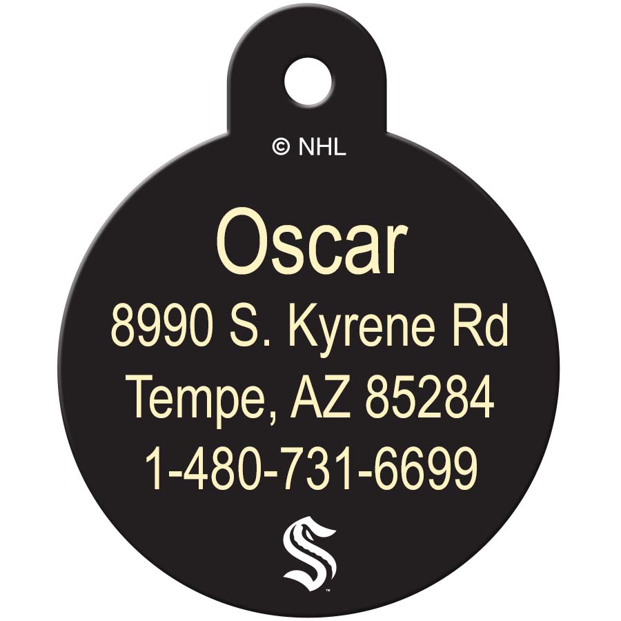 Seattle Kraken Pet ID Tag, Large Circle – Quick-Tag