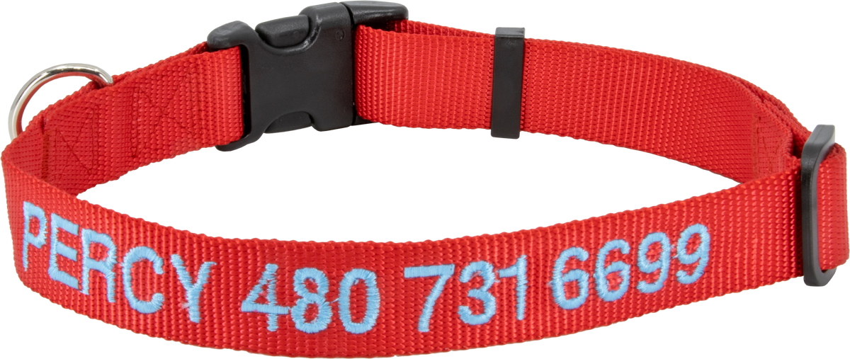 Personalized Nylon Pet Collar Red – Quick-Tag
