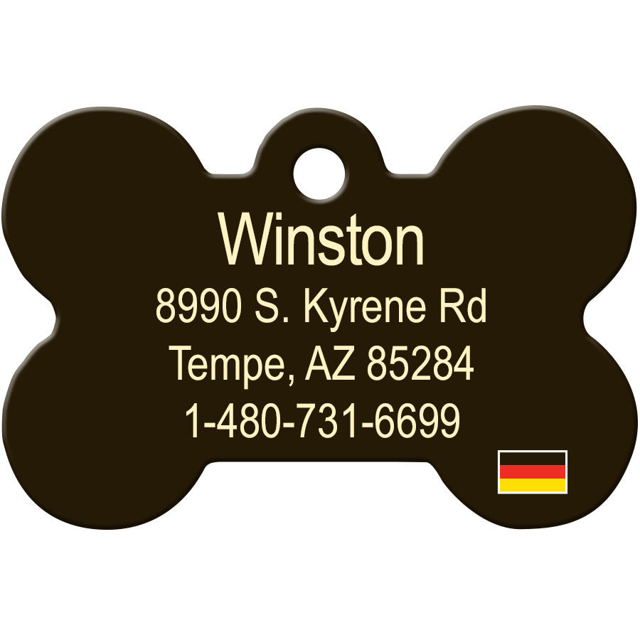German Flag Dog Tag, Medium Bone – Quick-Tag